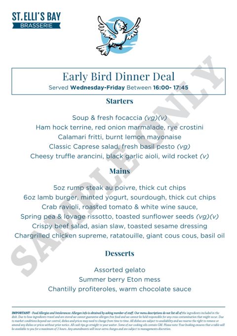 menus|St. Elli's Bay