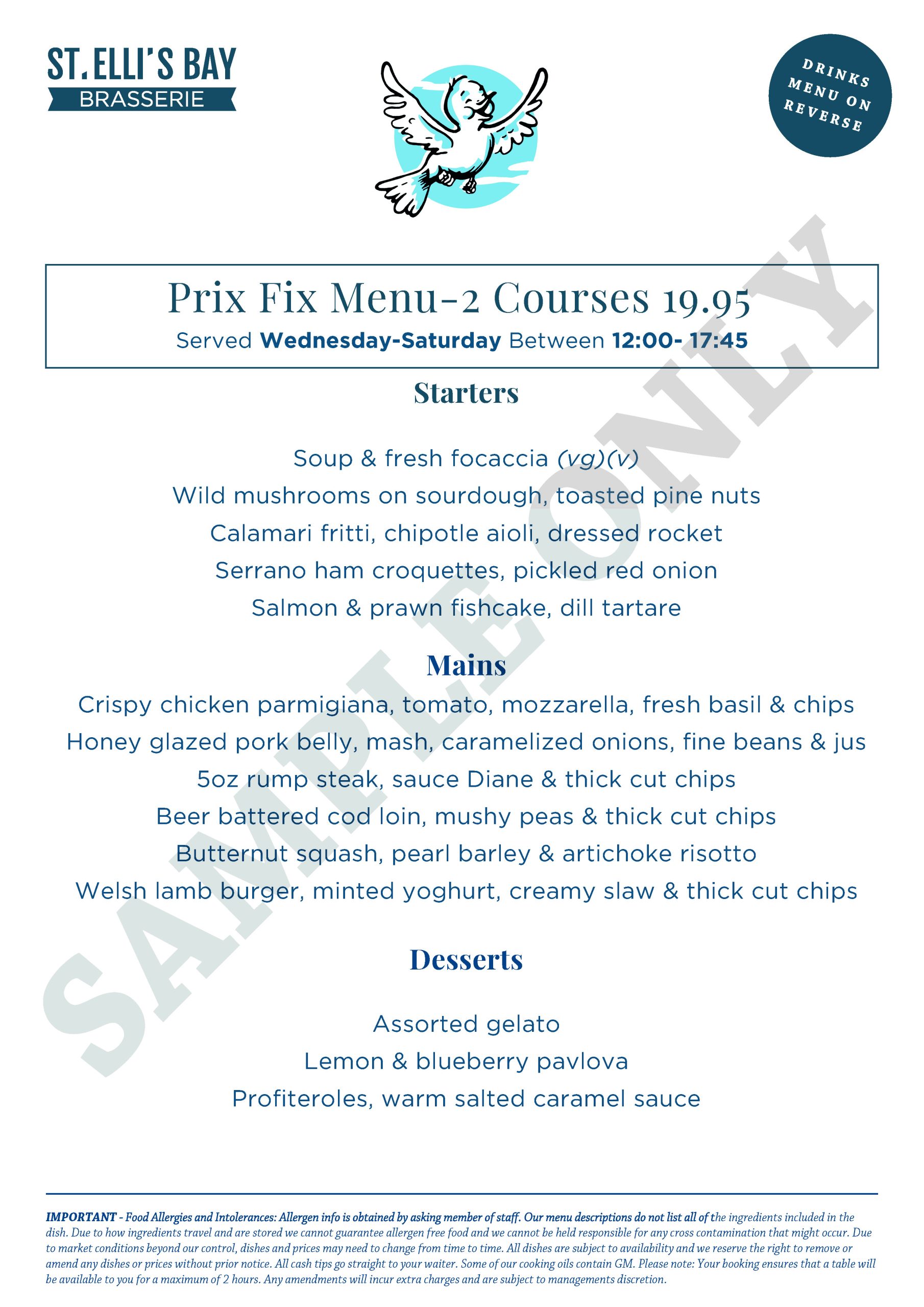 menus|St. Elli's Bay