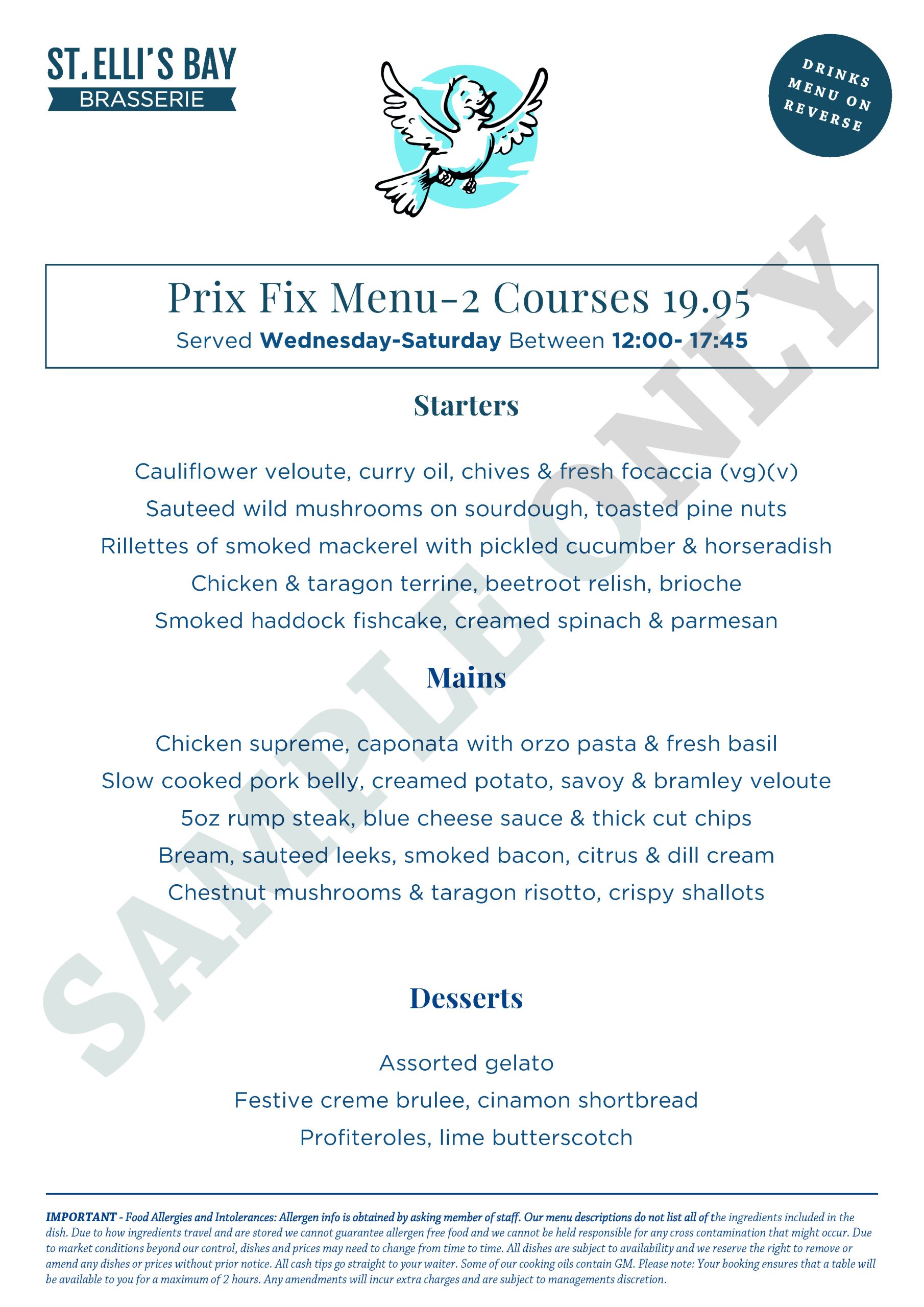menus|St. Elli's Bay