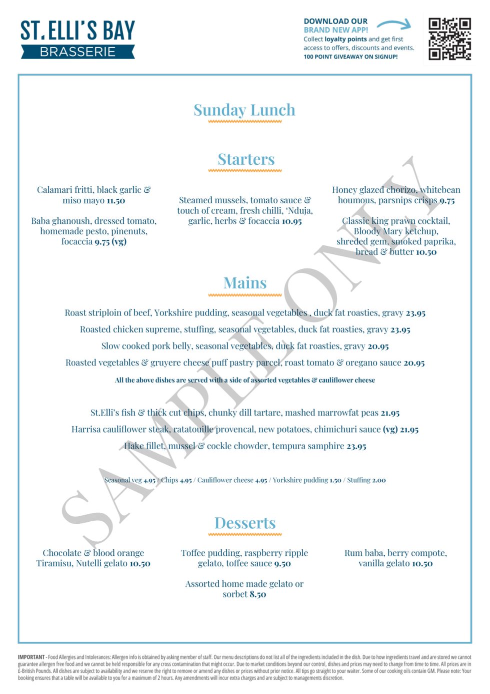 menus|St. Elli's Bay